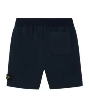 Stone Island Logo Patch Knit Jogger Shorts - Blue