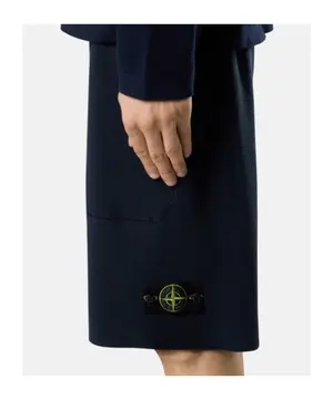 Stone Island Logo Patch Knit Jogger Shorts - Blue