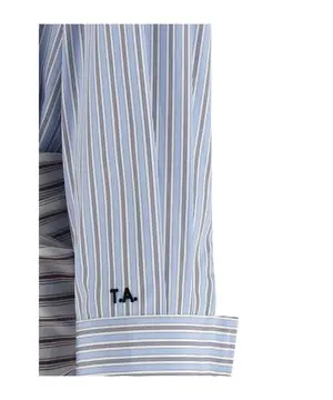 Attico Striped Poplin Mini Dress With Knot Detail