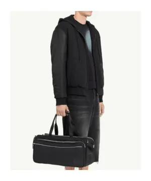 MAISON MARGIELA Zip-up Gathered-sleeve Hoodie - Black