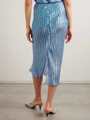 Dries Van Noten Striped Cutout Midi Skirt