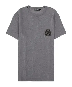 Dolce & Gabbana Dolce Gabbana Heraldic Patch Short-sleeved T-shirt - Gray