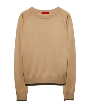 MAXCO. Max&co. Pure Merino Wool Crew Neck Jumper With Embroidery