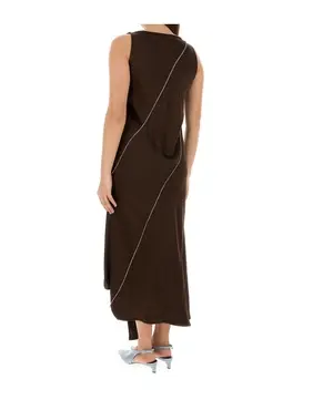 JIL SANDER Embellished Sleeveless Dress - Chocolate