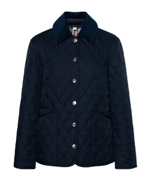 Burberry Quilted Jacket With Snap Closure - Blue