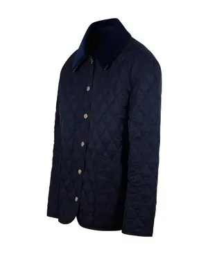 Burberry Quilted Jacket With Snap Closure - Blue