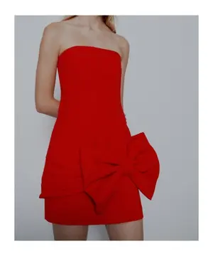 Marella Bow-detail Envers Satin Bustier Dress