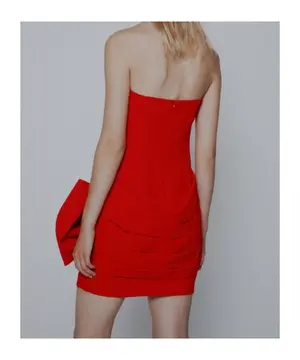 Marella Bow-detail Envers Satin Bustier Dress