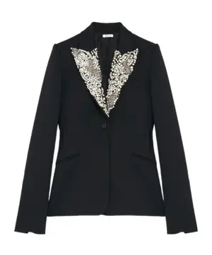 Alexander McQueen Chain Mail Embroidery Single-breasted Jacket