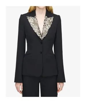 Alexander McQueen Chain Mail Embroidery Single-breasted Jacket