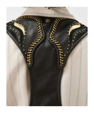 Versace Embellished Leather Waistcoat