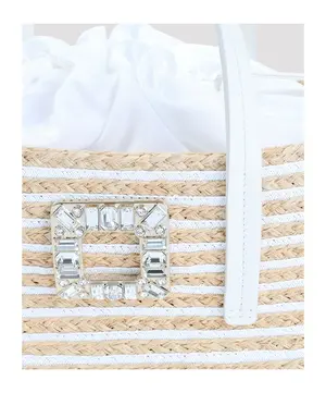 ROGER VIVIER Viv Skate Raffia Tote Bag