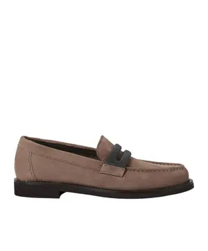 Brunello Cucinelli Precious Clamp Penny Loafers - Brown