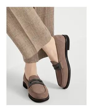 Brunello Cucinelli Precious Clamp Penny Loafers - Brown
