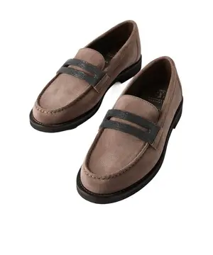 Brunello Cucinelli Precious Clamp Penny Loafers - Brown