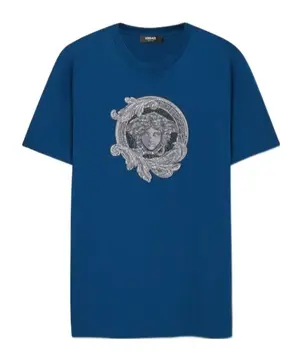 Versace Medusa Embellished T-shirt - Blue