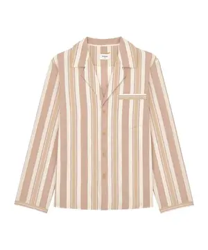 Saint Laurent Saint Laurent Striped Button-Up Pajama Top Praline