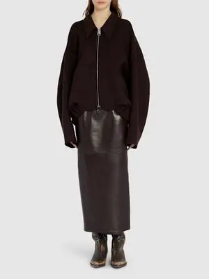 Khaite Odin Wool Knit Zip Up Jacket - Black