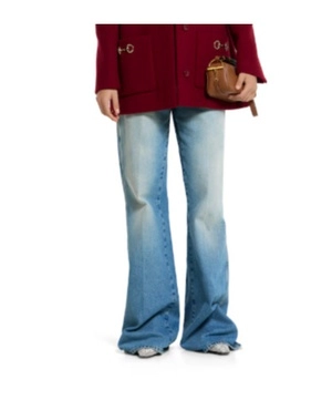 Gucci Flared Bleached Denim Jeans