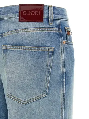 Gucci Flared Bleached Denim Jeans