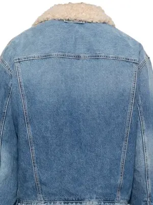 Acne Studios Long Sleeve Denim Jacket With Wool Collar