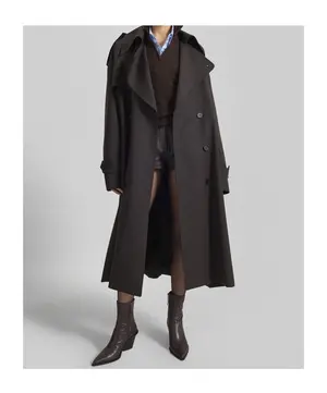 THE FRANKIE SHOP Dursley Tailored Trench Coat - Brown