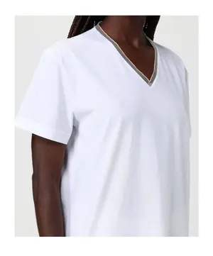 Fabiana Filippi V-neck T-shirt With Embellished Collar