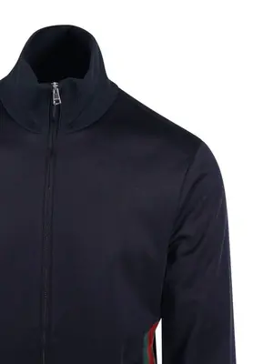 Gucci Zip-up Technical Jersey Jacket - Dark Blue