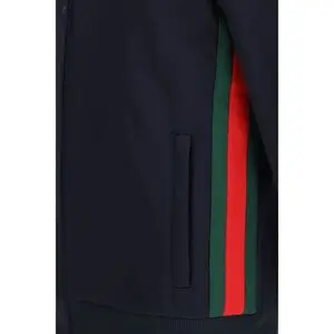 Gucci Zip-up Technical Jersey Jacket - Dark Blue