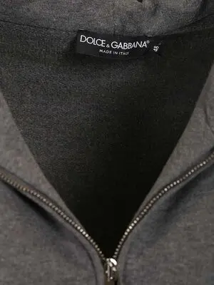 Dolce & Gabbana Heraldic Patch Drawstring Hoodie - Grey
