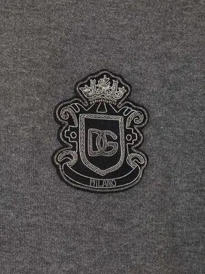 Dolce & Gabbana Heraldic Patch Drawstring Hoodie - Grey
