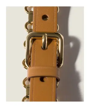 Miu Miu Leather And Metal Belt - Caramel