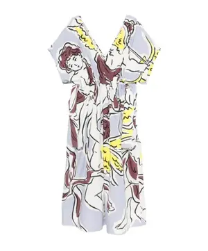 Tory Burch Graphic V-neck Midi Dress - Multicolor