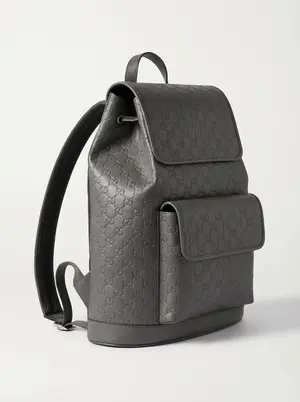 Gucci Gg Emblem Medium Backpack - Grey