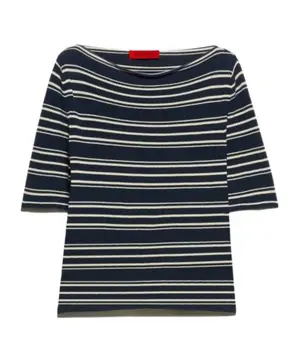 MAXCO. Max&co. Striped Crepe Knit T-shirt