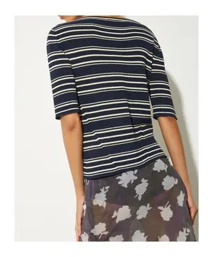 MAXCO. Max&co. Striped Crepe Knit T-shirt