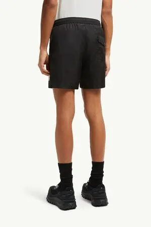 Moncler Logo Patch Drawstring Swim Shorts - Black