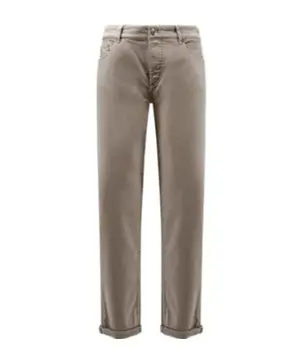 Brunello Cucinelli Slim-fit Jeans With Logo Detail - Gray