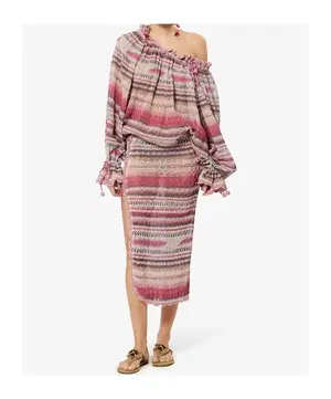 Isabel Marant Étoile Noryane Skirt In Textured Stripe Print
