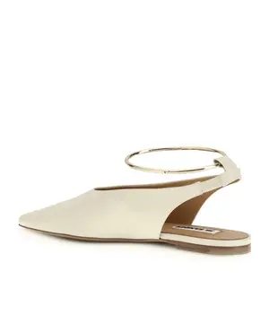 JIL SANDER Ring Embellished Ballerina Flats - Beige