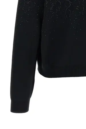 Gucci Gradient Gg Crystal Button-up Knit Cardigan - Black