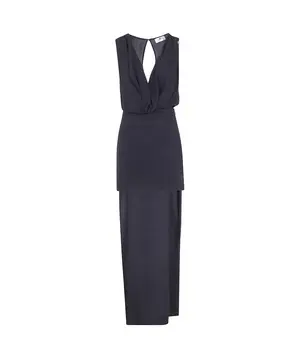 Elisabetta Franchi Sleeveless Georgette Crêpe Dress With Cutout Details