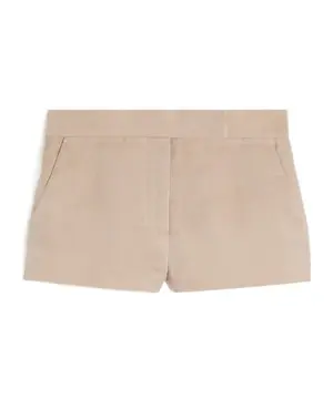 Max Mara Tailored Silk Organza Shorts - Camel