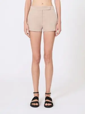 Max Mara Tailored Silk Organza Shorts - Camel