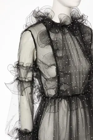 Valentino Garavani Ruffled Tulle Gown With Graphic Print