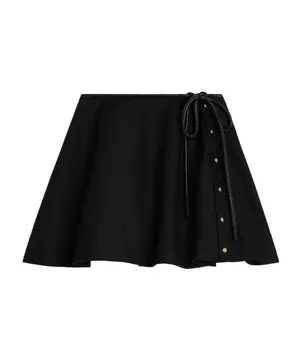Celine Peplum Skirt In Mohair Wool - Black