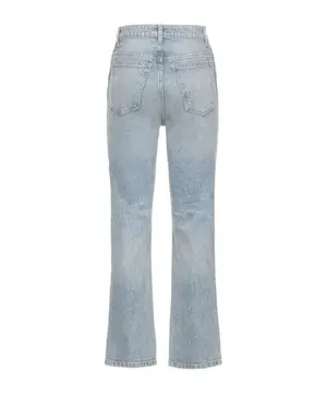 Khaite Abigail Cotton Straight Leg Jeans - Gray