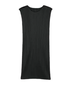 PLEATS PLEASE BY ISSEY MIYAKE Sleeveless Round Neck Dress