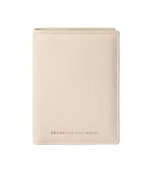 Brunello Cucinelli Grained Leather Passport Holder - Ivory