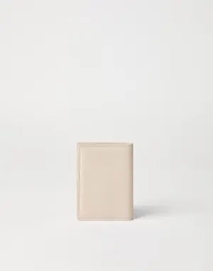 Brunello Cucinelli Grained Leather Passport Holder - Ivory